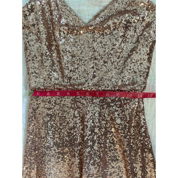 Revelry | Dresses | Revelry Hazel Rose Gold Sequin Gown Sz Style ...